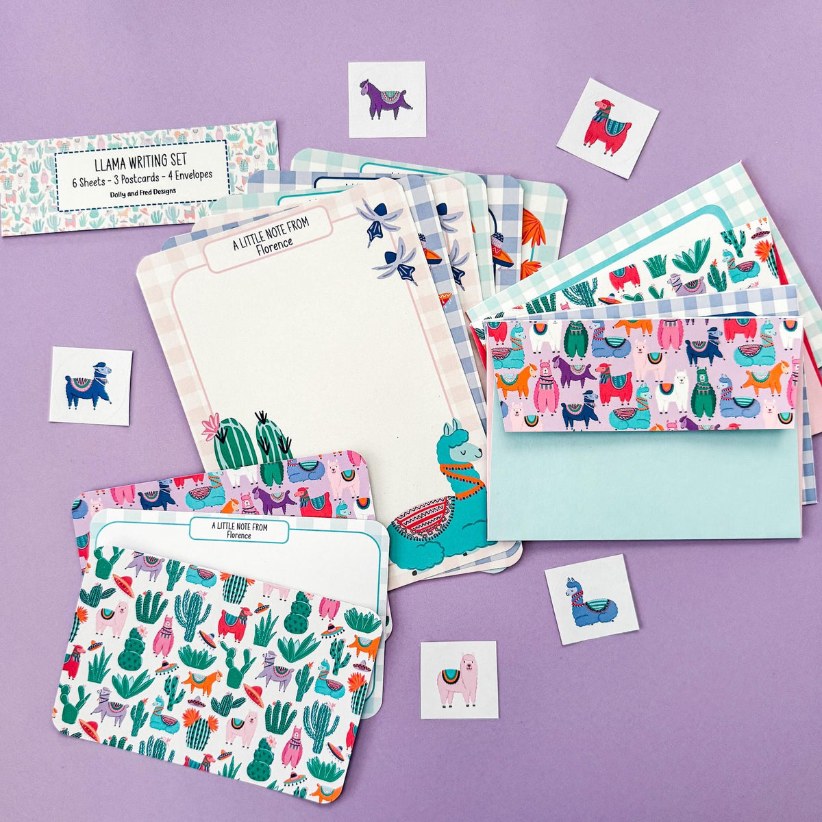 Llama Writing Set for Kids | Eco-Friendly & Personalised – Dolly and ...